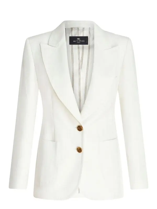 Etro Single-breasted Tailored Blazer - White
