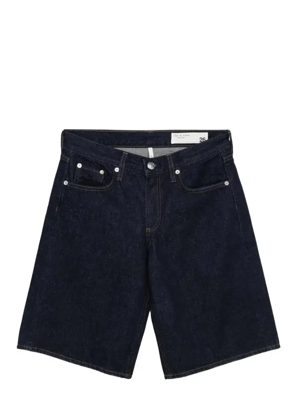Rag & Bone Denim Shorts With Belt Loops - Dark Blue