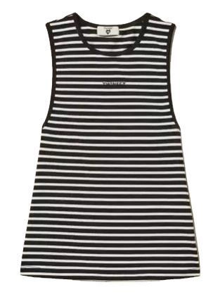 TWINSET Striped Jacquard Tank Top - Black