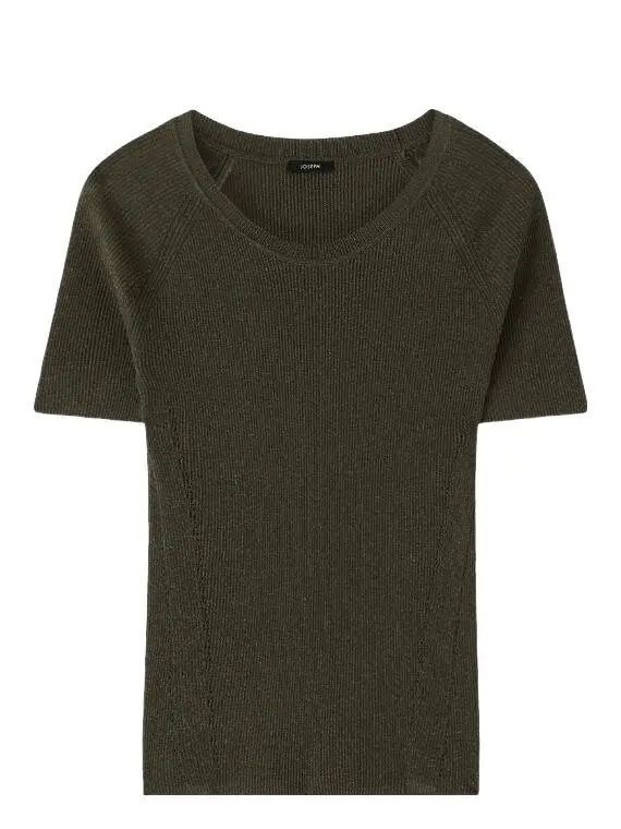 JOSEPH Belarb Linen Blend Knit T-shirt - Palm