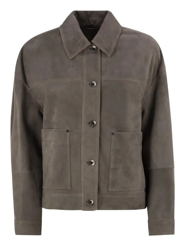 Brunello Cucinelli Leather Shirt Jacket - Green