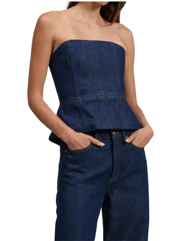 Rag & Bone Strapless Peplum Top With Detachable Straps - Black