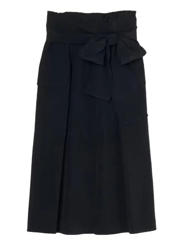 JOSEPH Paperbag Waist Tie-fastening Midi Skirt - Black