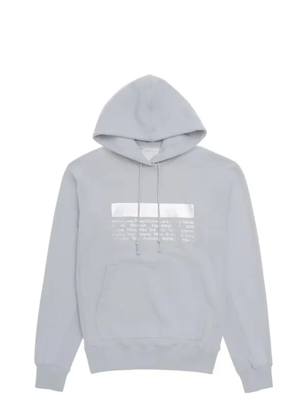 Helmut Lang Logo Print Cotton Hoodie - Gray