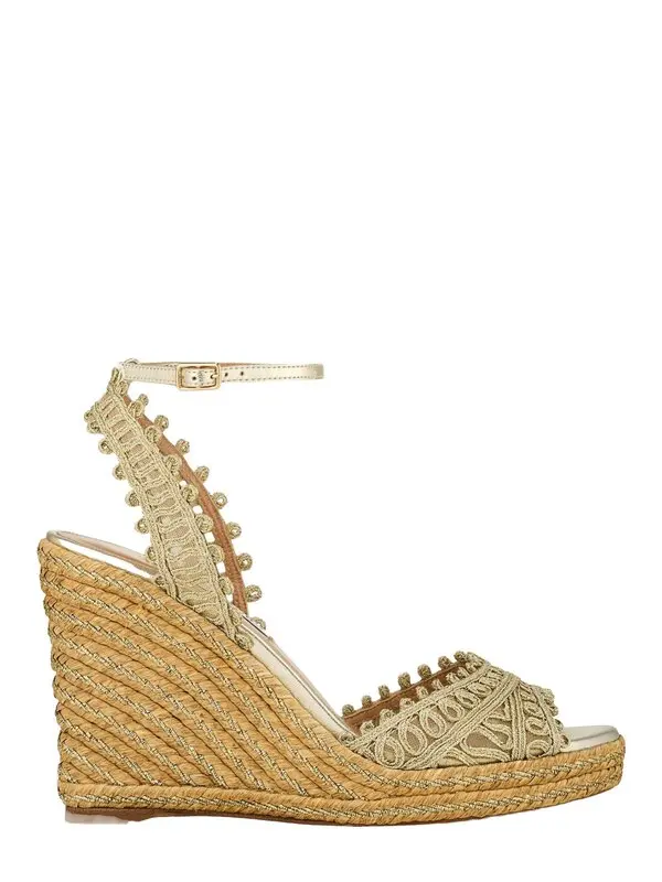 AQUAZZURA Rope Trim Wedge Sandals - Nude