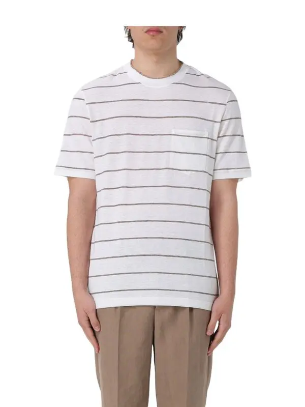 Brunello Cucinelli Crew-neck Striped T-shirt - White