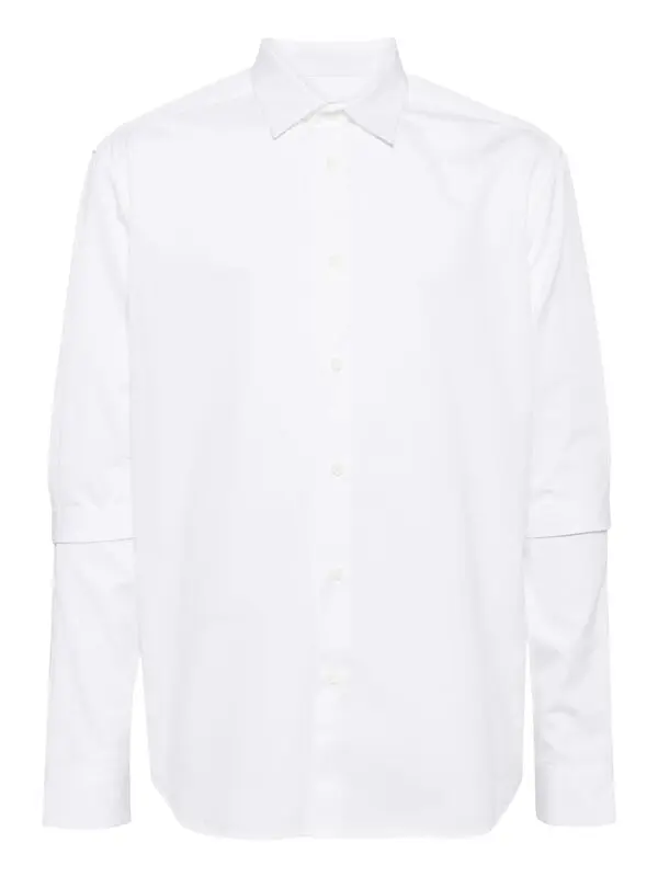 Off-White Cotton Shirt With Strap Details - White