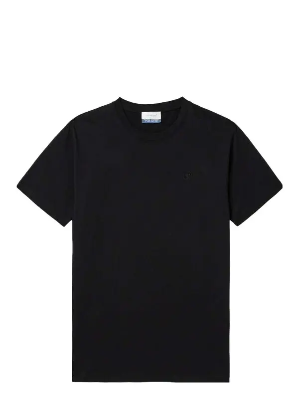 Off-White Logo Embroidered Crewneck T-shirt - Black