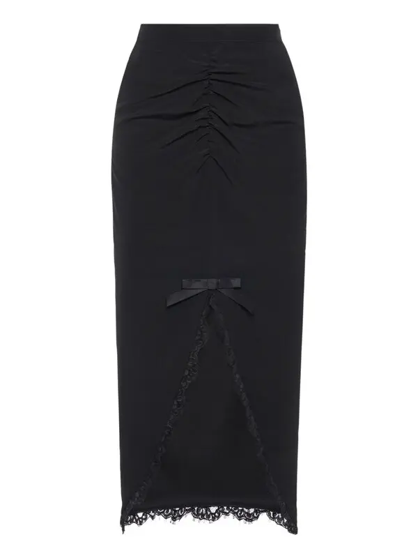 Alessandra Rich Lace-trim Midi Skirt - Black