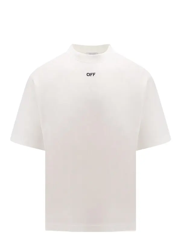 Off-White Logo Embroidered Crewneck T-shirt - White