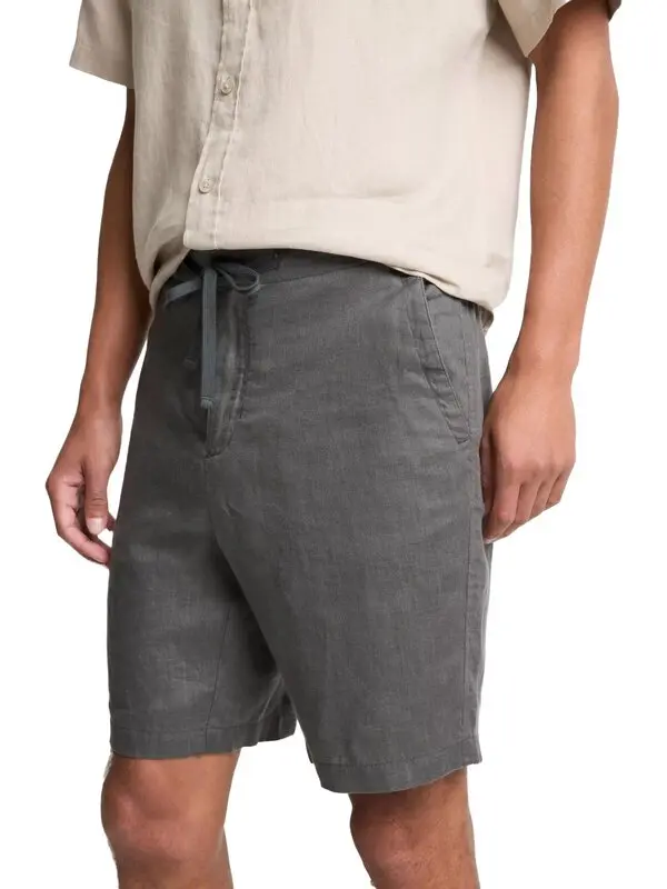Vince Drawstring Shorts With Zippered Placket - Slate Grey