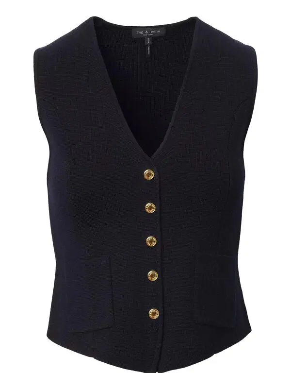 Rag & Bone Single-breasted Vest - Navy Blue
