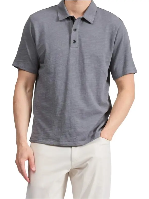 Rag & Bone Short Sleeve Polo Shirt - Gray