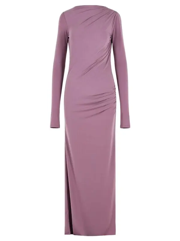 Andamane Long Sleeve Gathered Maxi Dress - Liliac