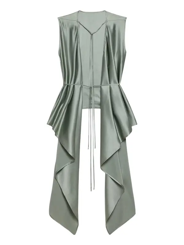 Helmut Lang Draped Scarf Top - Gray