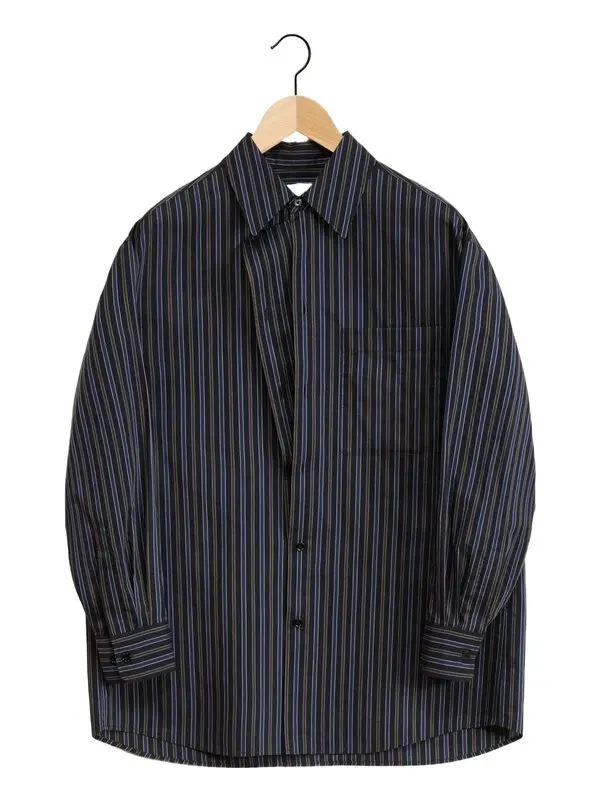 LEMAIRE Striped Button-up Shirt - Brown/ocean