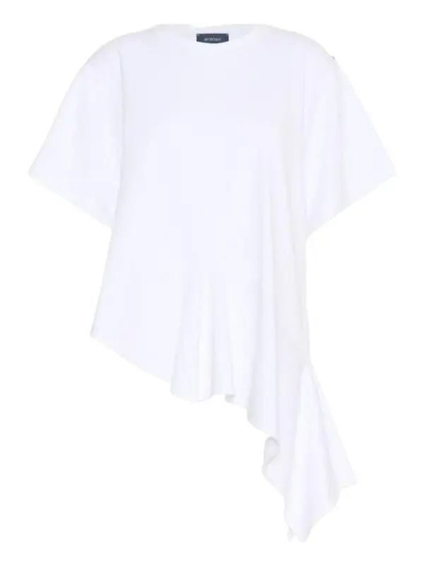 Sportmax Short-sleeved T-shirt With Asymmetrical Hem - Optical White