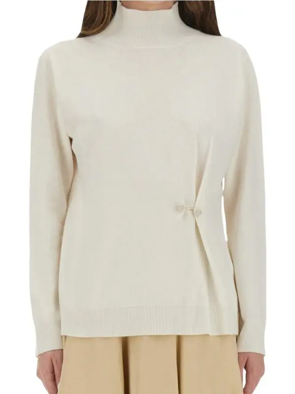 Fabiana Filippi Button-detailed Turtleneck Jumper - White