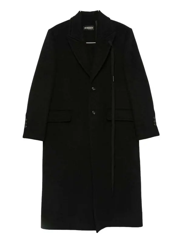 ANN DEMEULEMEESTER Single-breasted Notched Lapel Wool Coat - Black