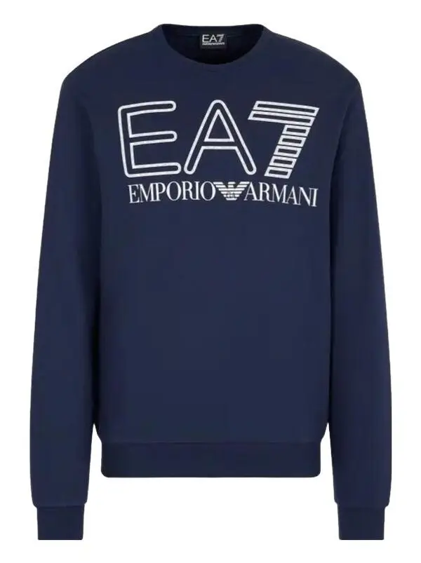 EA7 Round Neck Long Sleeve Sweater - Blue