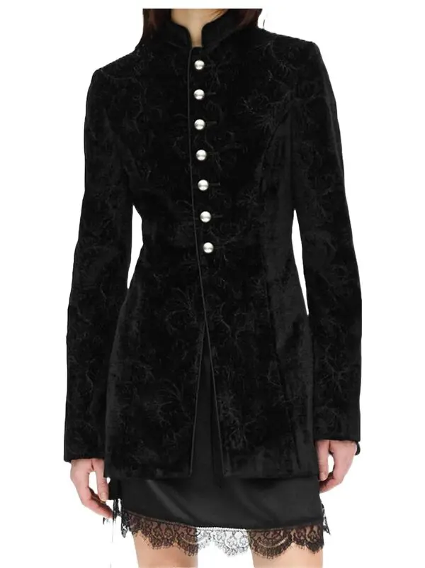 ANN DEMEULEMEESTER Velvet Jacket - Black