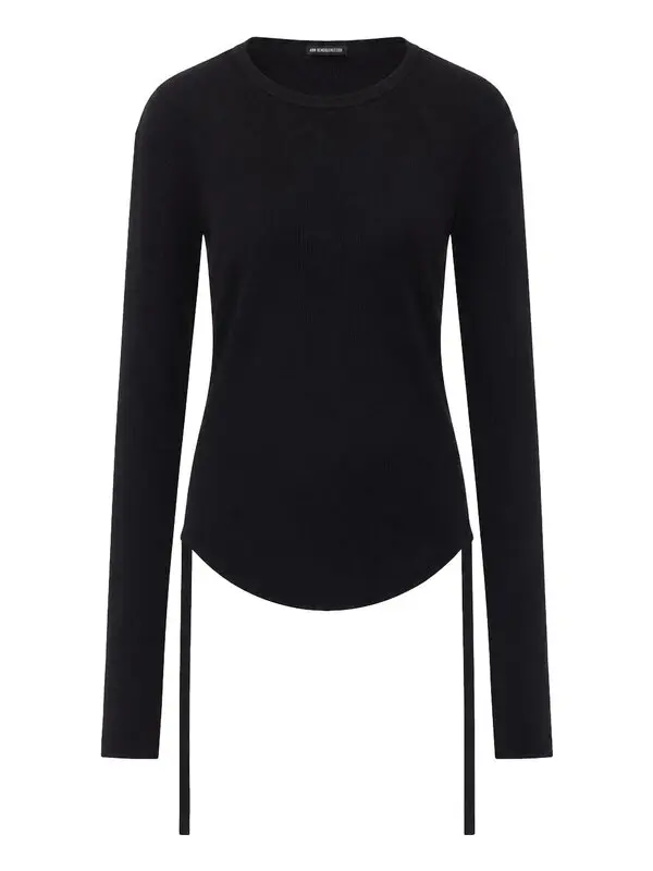 ANN DEMEULEMEESTER Wrinkled Texture Cropped T-shirt - Black