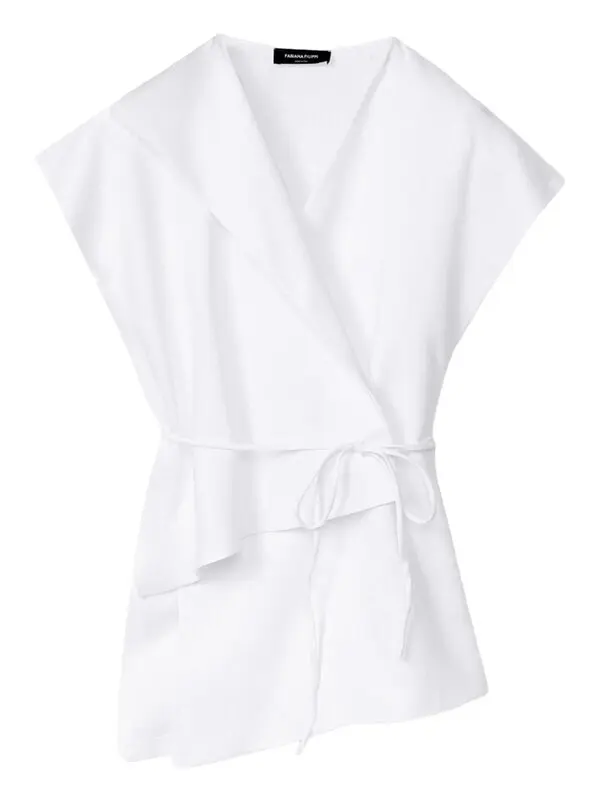 Fabiana Filippi Asymmetrical Wrap Blouse - White