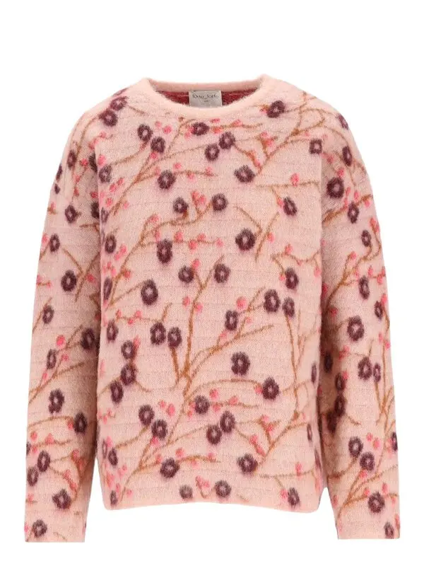 FORTE_FORTE Long-sleeved Sweater With Floral Pattern - No