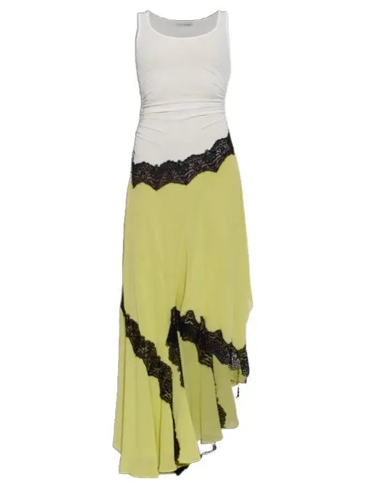Christopher Esber Sleeveless Lace Embellished Maxi Dress - Chartreusemulti