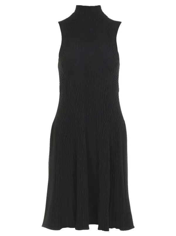 Chloé High-neck Mini Wool Dress - Black