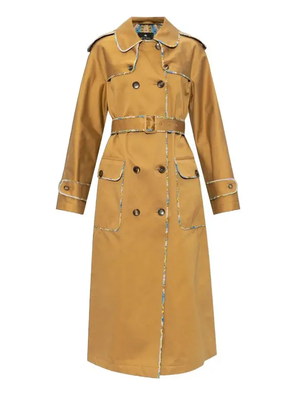 Etro Double-breasted Belted Coat - Brown
