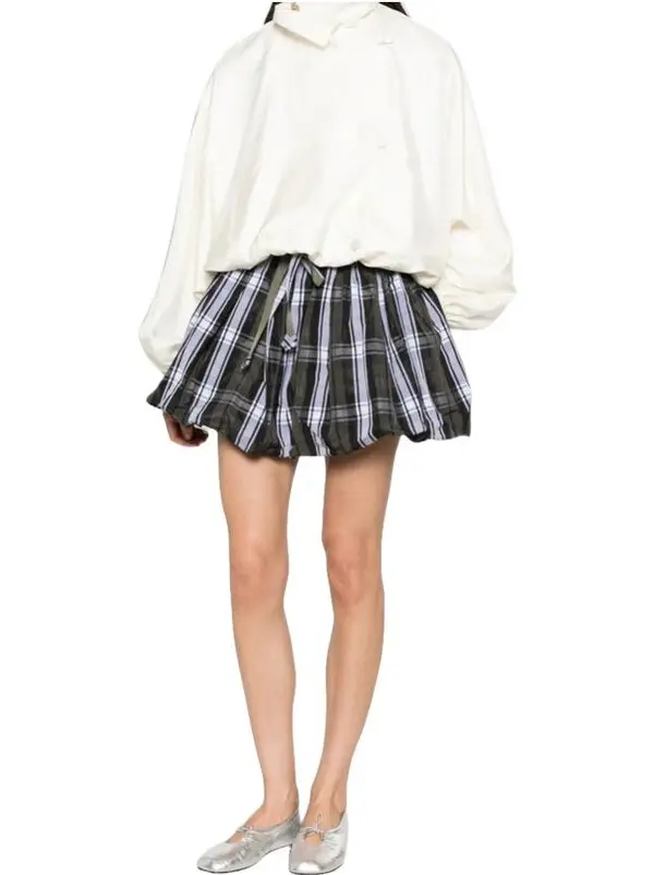 PATOU Checked Drawstring Mini Skirt - No