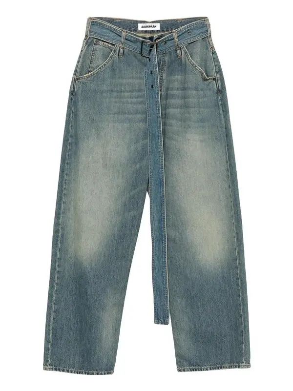 DARKPARK Belted Wide-leg Jeans - Gray