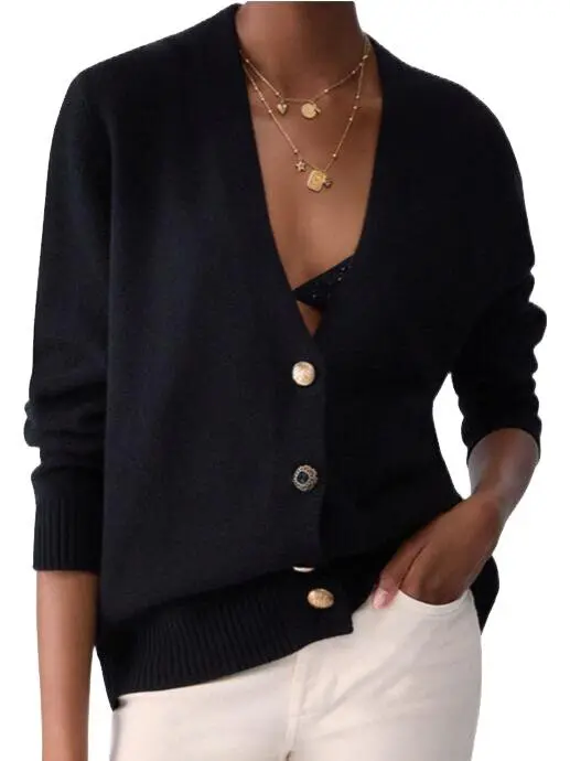 Liu Jo Pure Wool V-neck Cardigan - Black