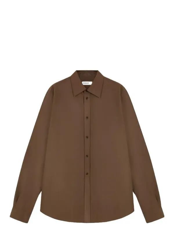 JIL SANDER Long-sleeved Shirt - Chestnut Brown