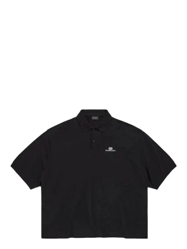 Balenciaga Bb Classic Oversized Polo Shirt - Black