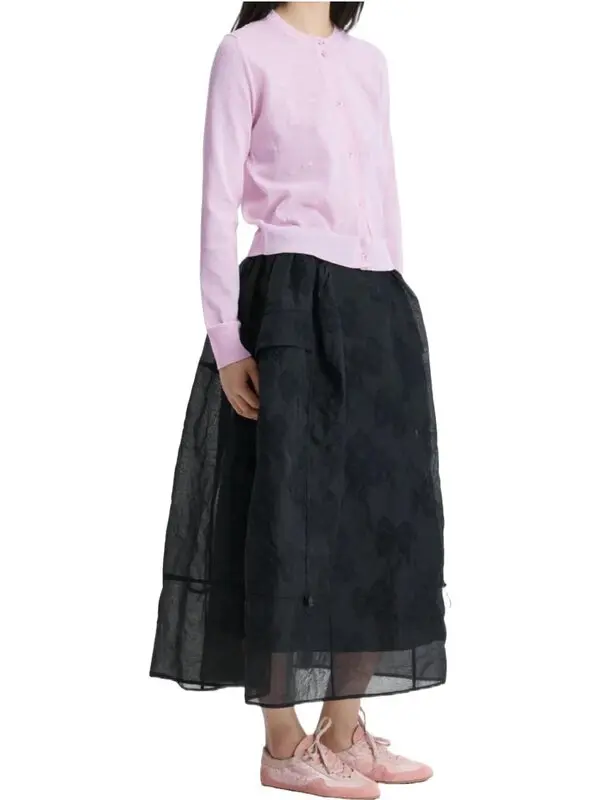 Cecilie Bahnsen Long Sleeve Knitwear With Button Front - Pink Lady