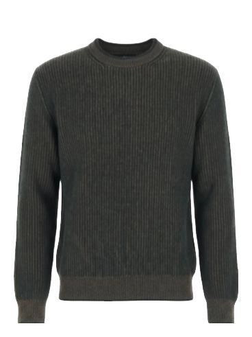 Paul & Shark Ribbed Knit Crew Neck Sweater - Black