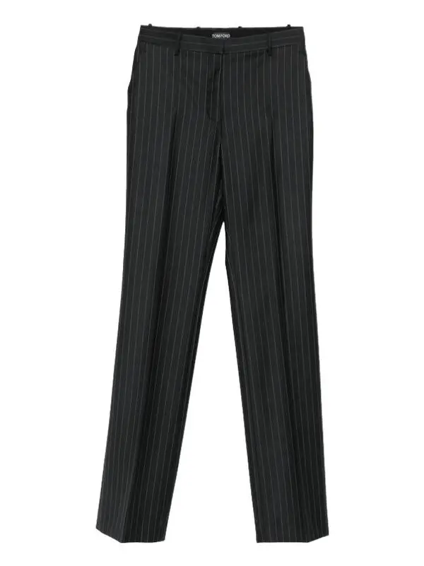 TOM FORD Pin-striped Tailored Trousers - Black