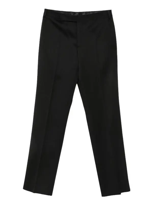 LARDINI Tailored Pressed-crease Straight-leg Trousers - Black