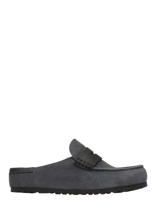 BIRKENSTOCK Naples Wrapped Mixed Leather Clogs - Charcoal
