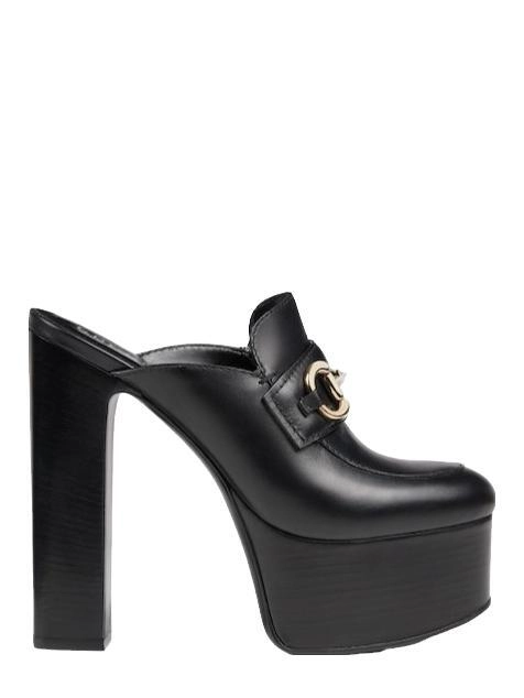 Gucci Platform Mule With Horsebit Detail - Black