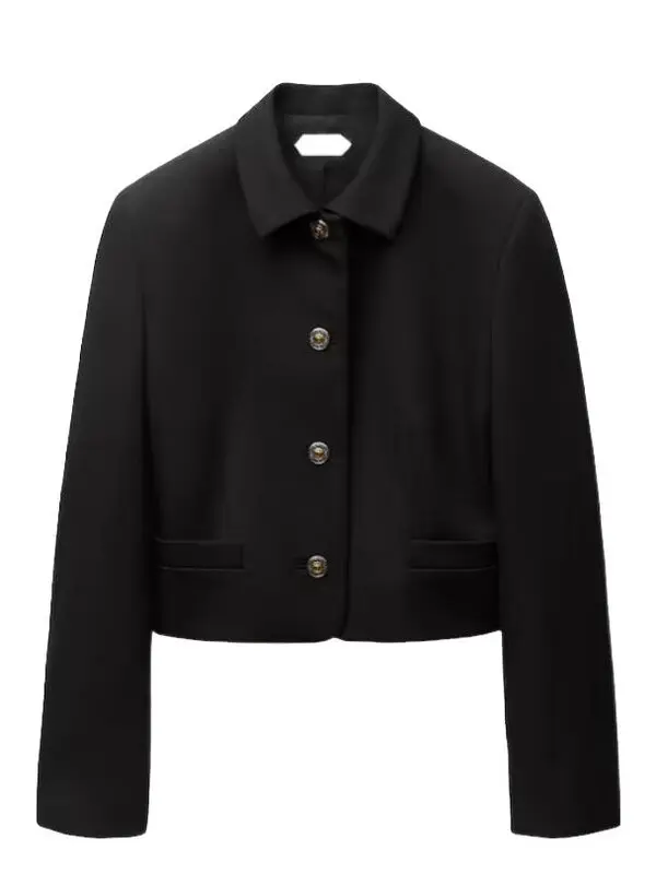 Versace Medusa Button Cropped Jacket - Black