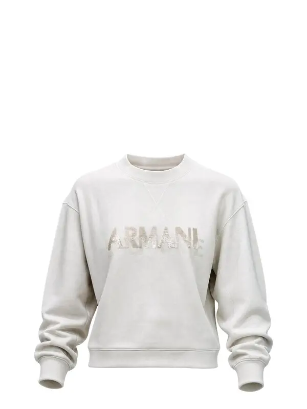 Armani Exchange Sequined Logo Sweatshirt - White
