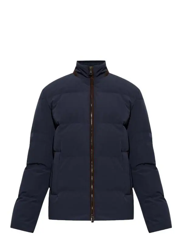 Paul & Shark Quilted Down Jacket With Stand Collar - Black