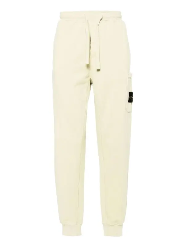 Stone Island Compass-badge Cotton Track Trousers - Flaxen