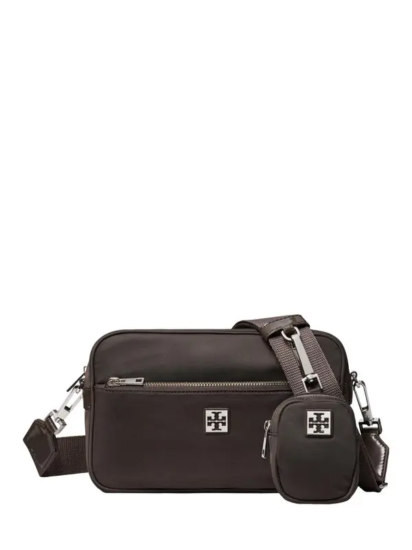 Tory Burch Virginia Logo Plaque Shoulder Bag - Brown
