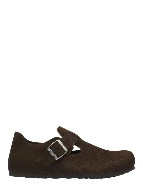 BIRKENSTOCK London Suede Leather Clogs - Mocca