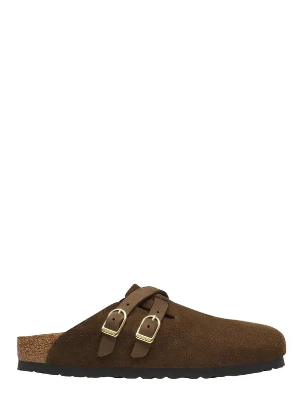 BIRKENSTOCK Blair Suede Mules With Buckle Fastening - Carafe
