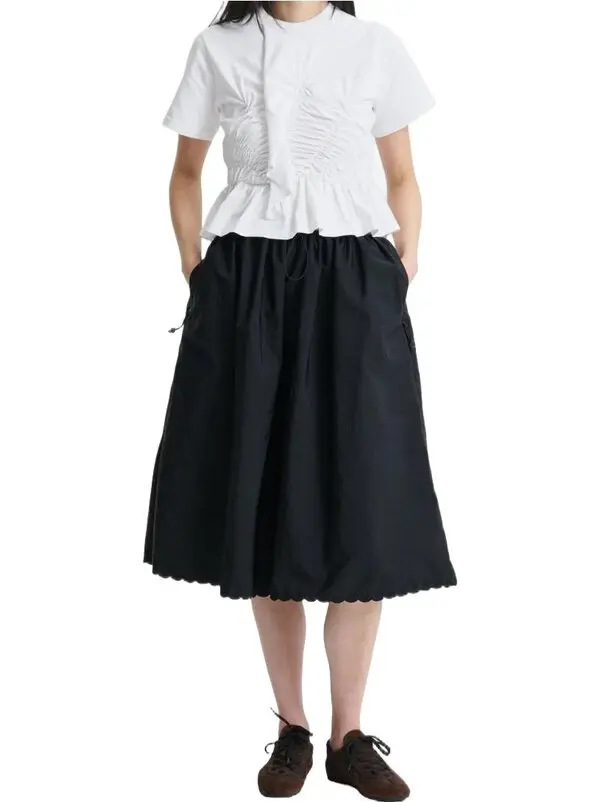 Cecilie Bahnsen Cotton Ruffled Waist T-shirt - White